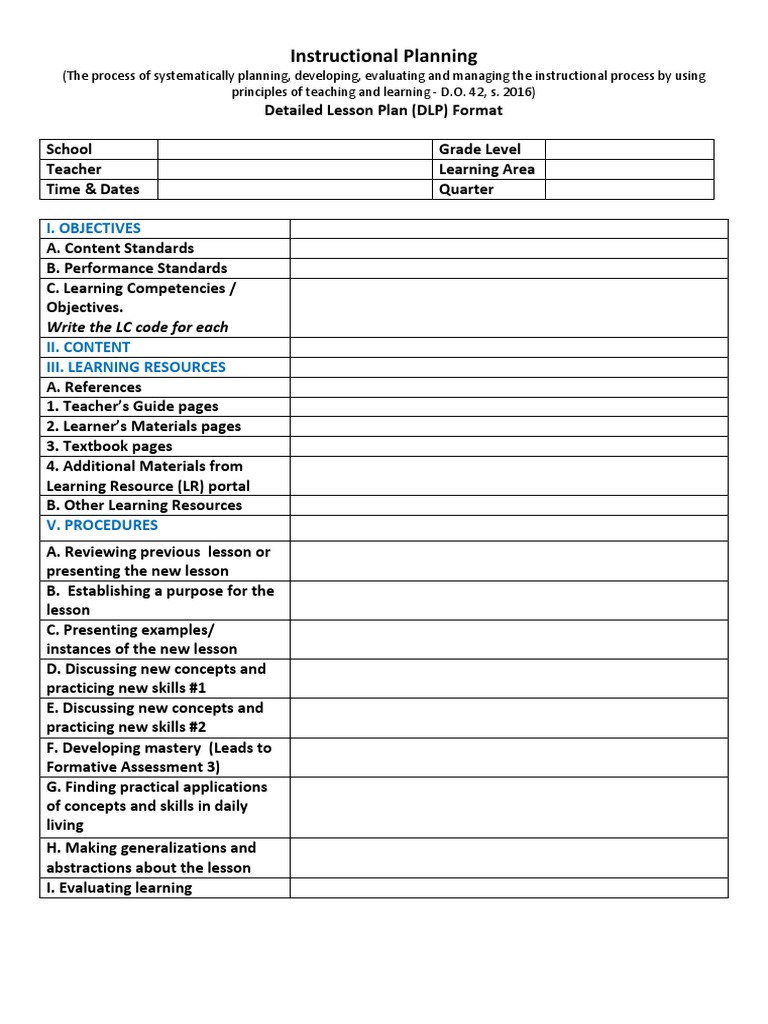 DLP Format | PDF | Lesson Plan | Learning