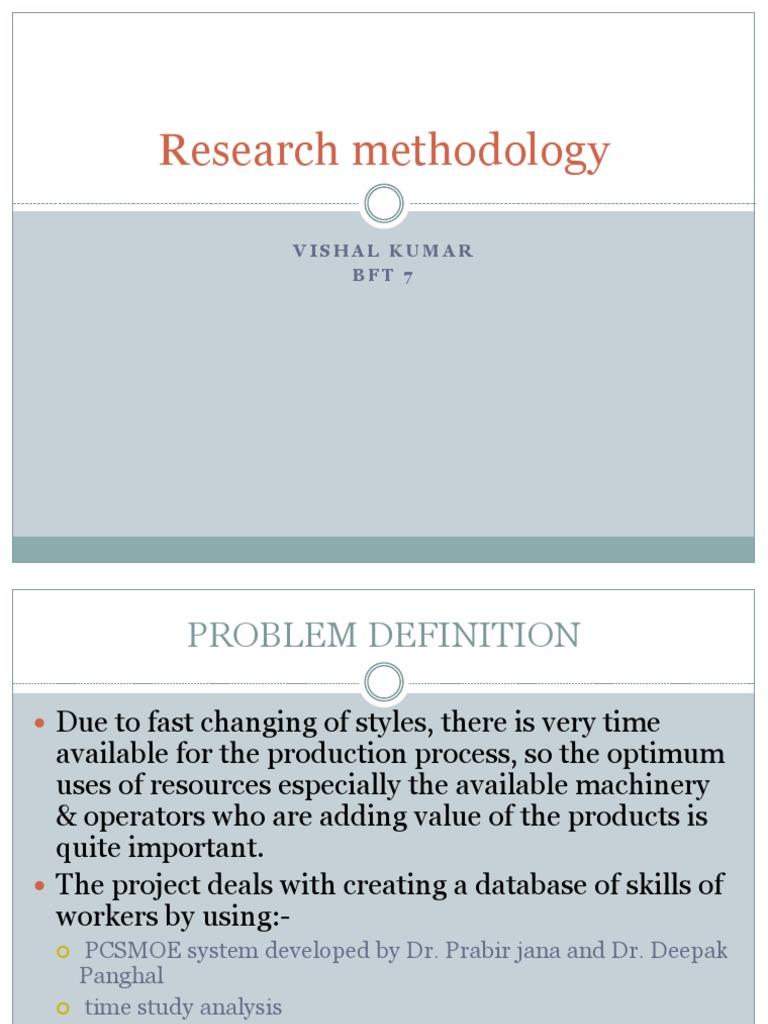 Research Methodology: Vishalkumar BFT 7 | PDF