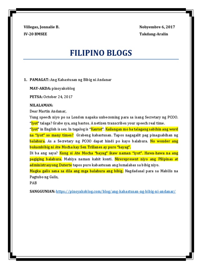 Filipino Blogs