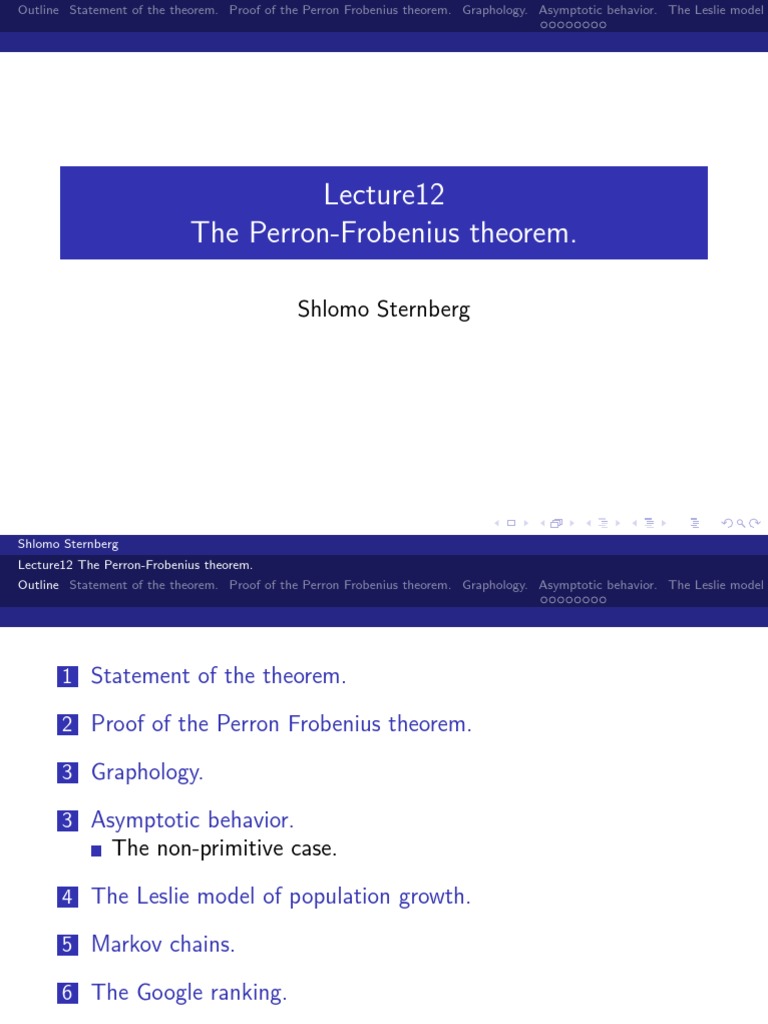 The Perron-Frobenius Theorem | PDF | Algebra | Discrete Mathematics