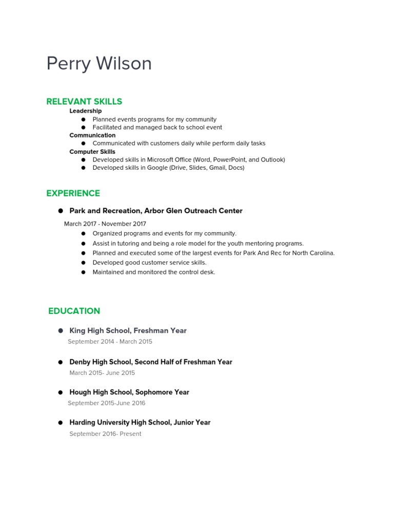 Class Resume | PDF