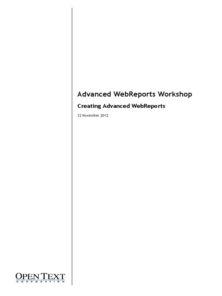 246 Livelink ECM - Advanced WebReports Workshop | PDF | Html Element ...