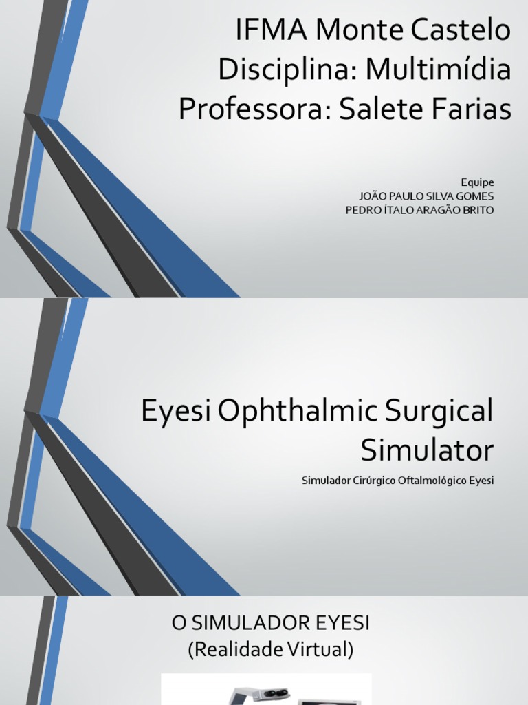 Eyesi Simulador Cirúrgico | PDF | Vídeo | Interface de usuário