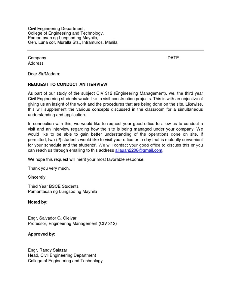 Visitation Letter | PDF