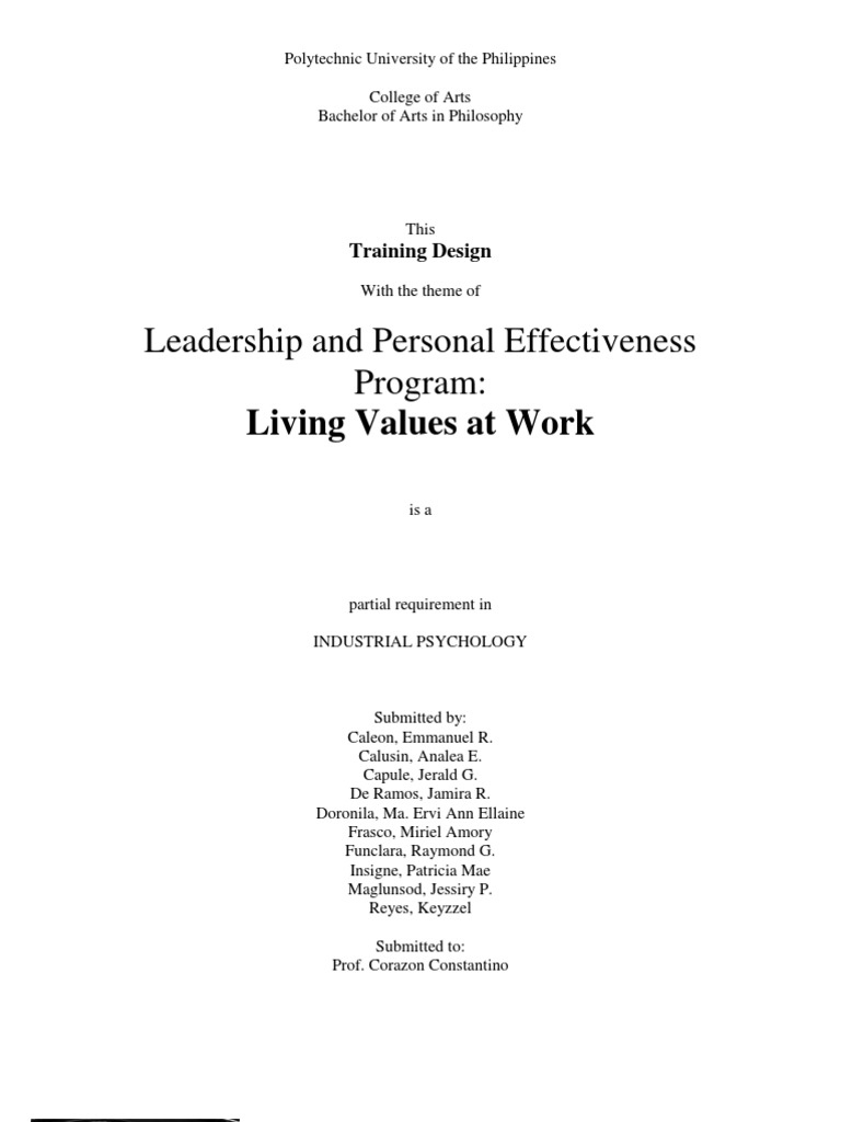 Training Design | PDF | Kinship | Leadership