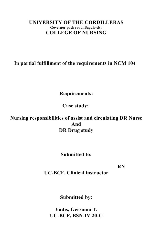 Nursing Case Studies and Drug Study | PDF | Self-Improvement | Science ...