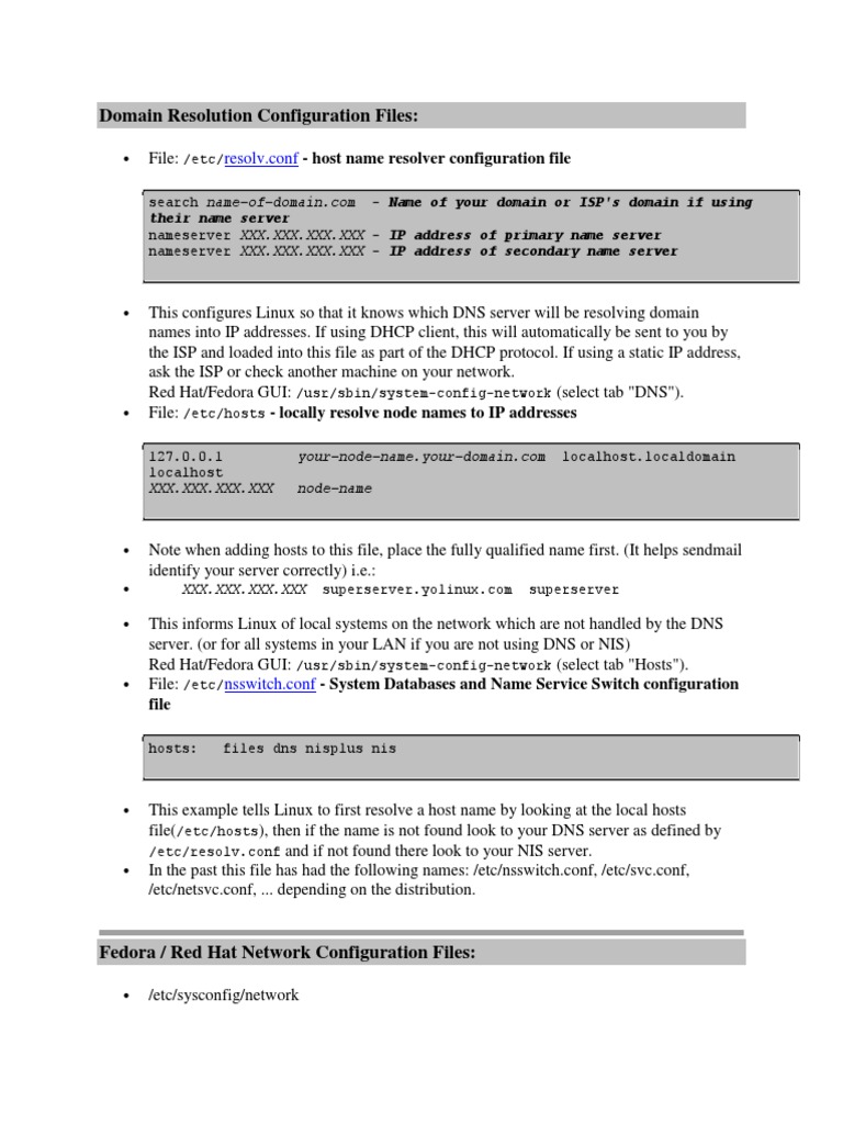 Domain Resolution Configuration Files:: Resolv - Conf | PDF | Ip ...