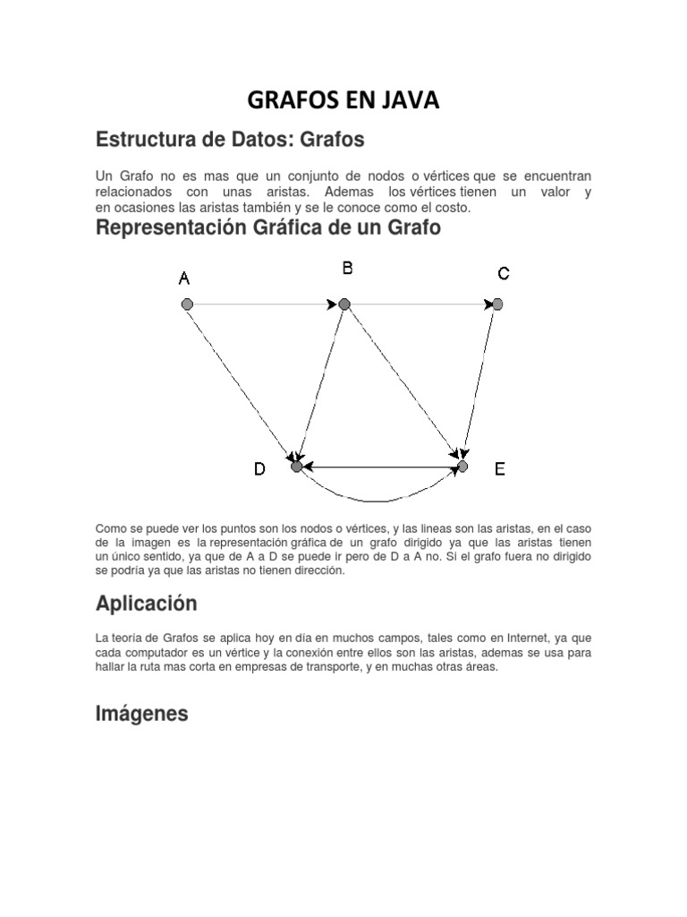 Grafos en Java | PDF | Vértice (teoría de grafos) | Informática teórica