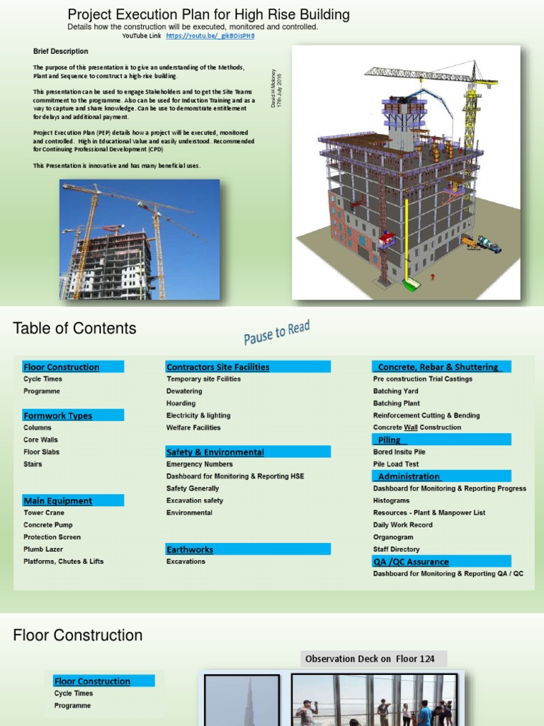 Details How The Construction Will Be Executed, Monitored and Controlled ...