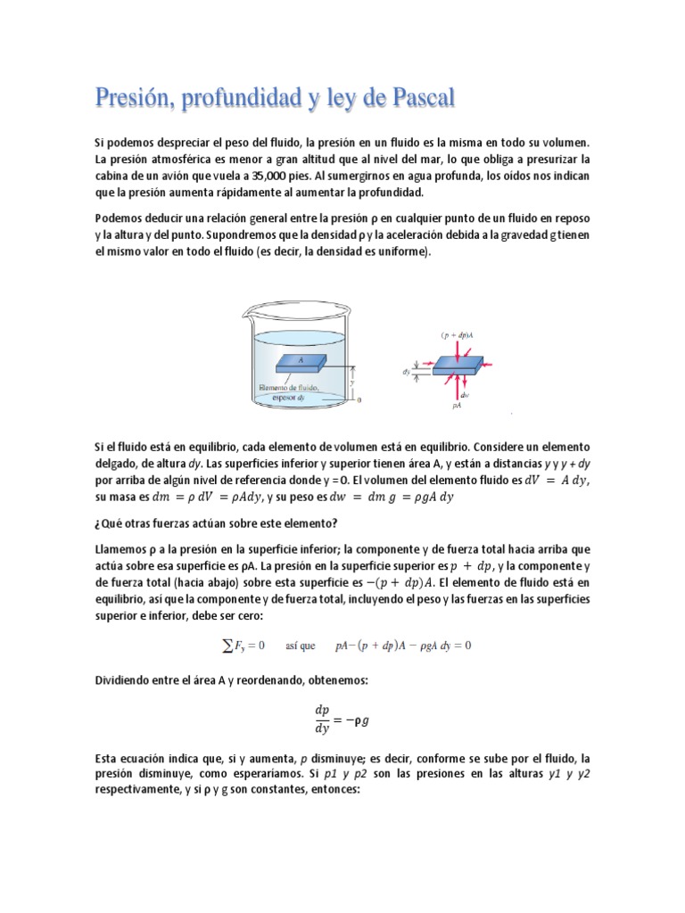 El Principio de Pascal | PDF | Presión | Fases de la materia
