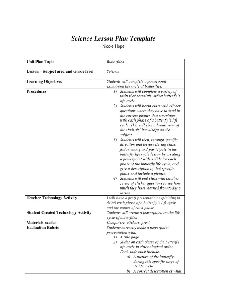 Unit Plan Project - Lesson Plan Template | PDF | Product Lifecycle ...