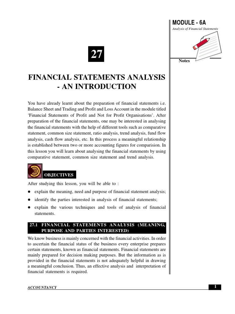 Interpretation of Financial Statements - Introduction | PDF | Income ...