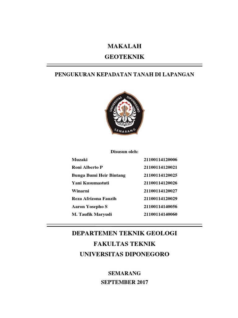 Pengukuran Kepadatan Tanah di Lapangan | PDF