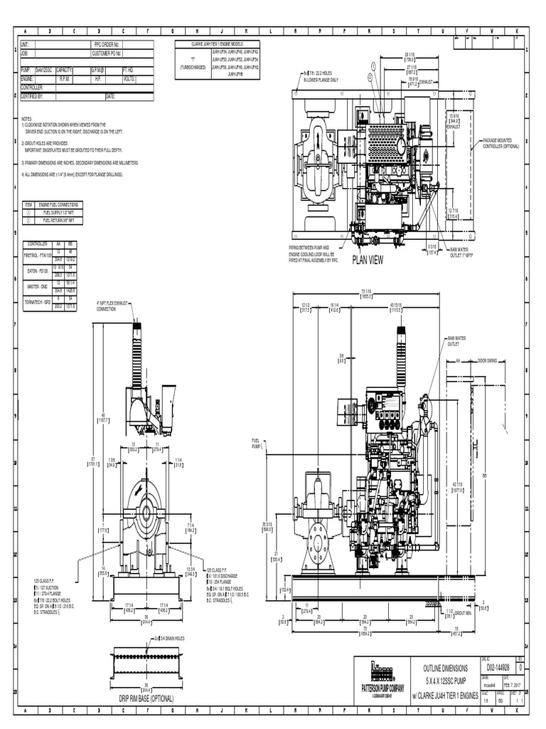Clarke JU4H Tier 1 Engine Models Pump Specification Sheet | PDF | Gas ...