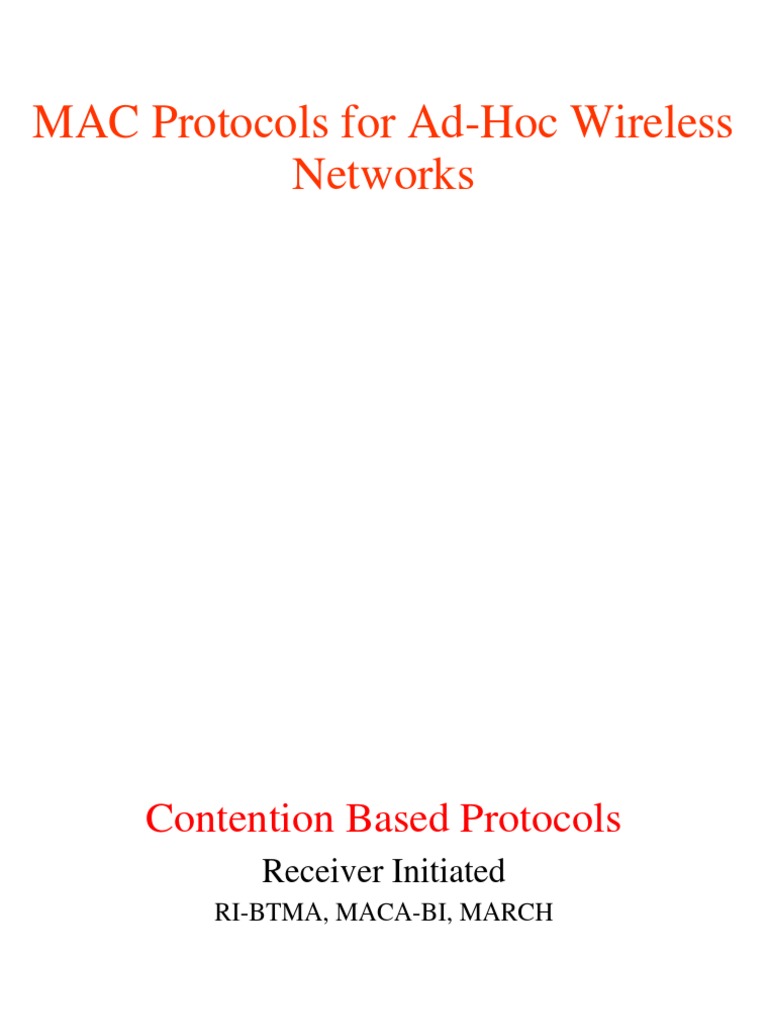 Lec - MAC Protocols For Ad Hoc Wireless Networks - ppt13!11!17 | PDF | Network Packet | Channel ...