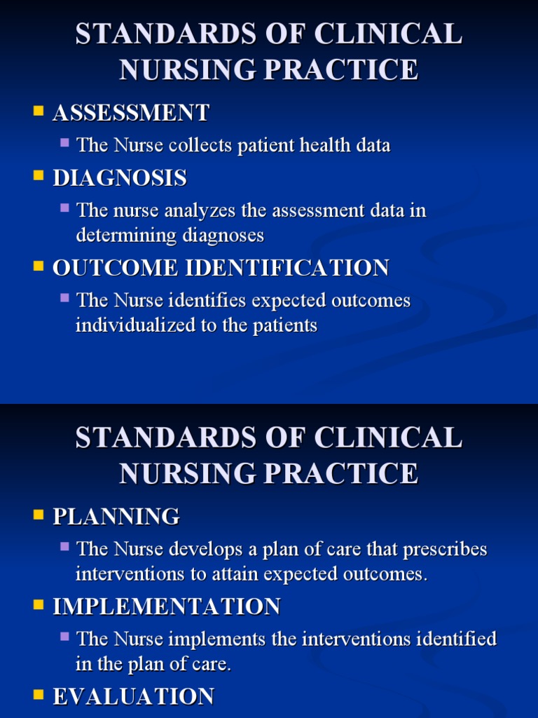 Standards of Clinical Nursing Practice | PDF | Nursing | Ankle