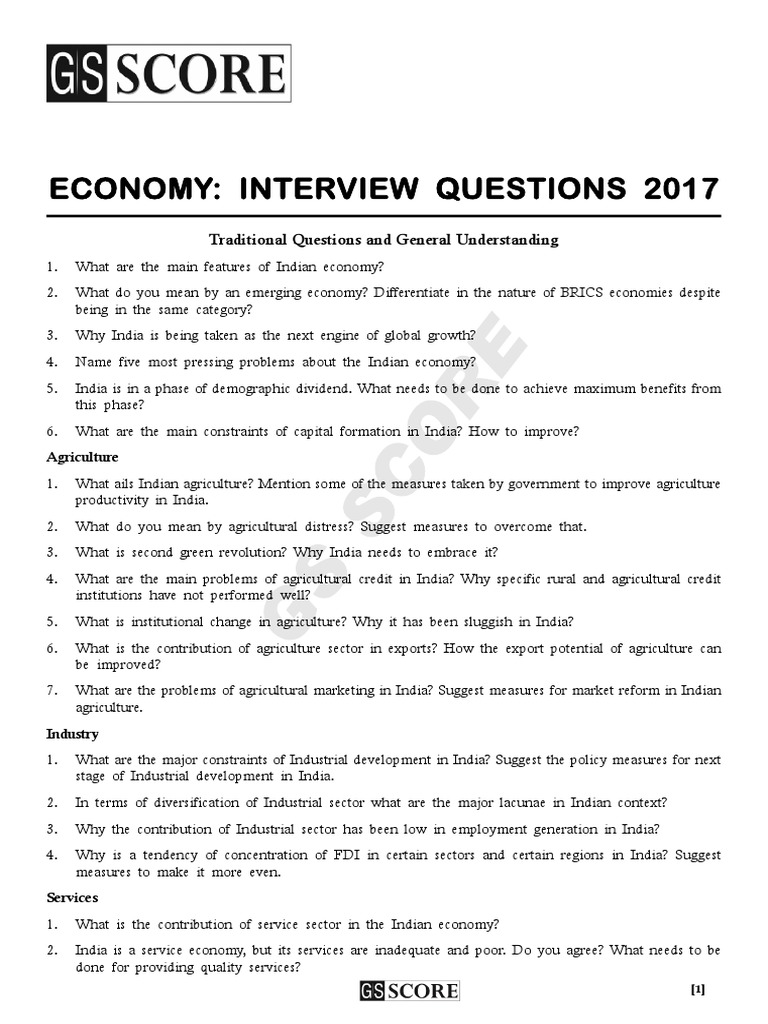 Economy: Interview Questions 2017: Traditional Questions and General ...