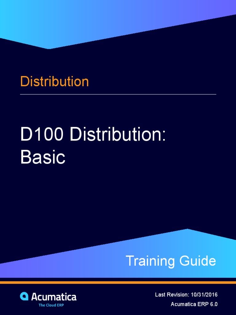 D100-Distribution Basic 6.0 | Debits And Credits | Financial Transaction