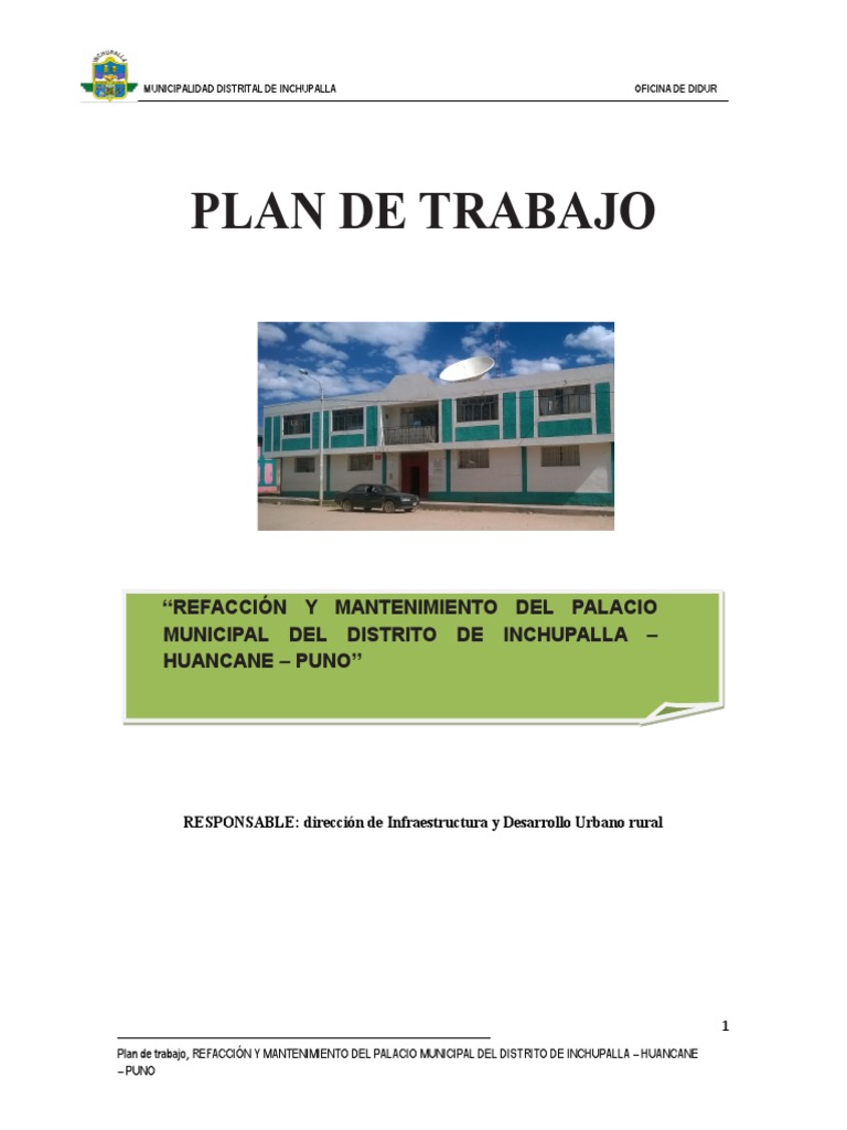 Plan Trab - Palacio Munic | PDF | Gobierno local | Presupuesto