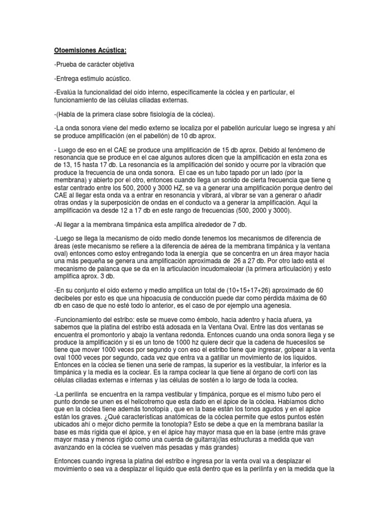 Otoemisiones Acusticas | PDF | Oído | Sonido
