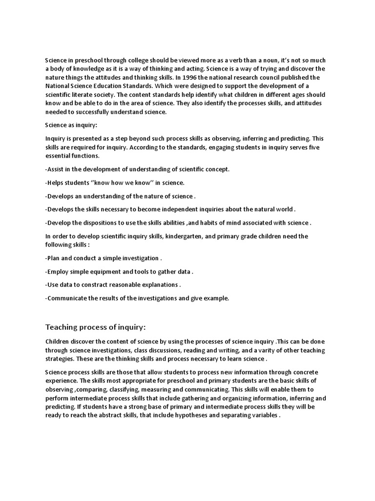 Summary of Science | PDF | Scientific Method | Inquiry