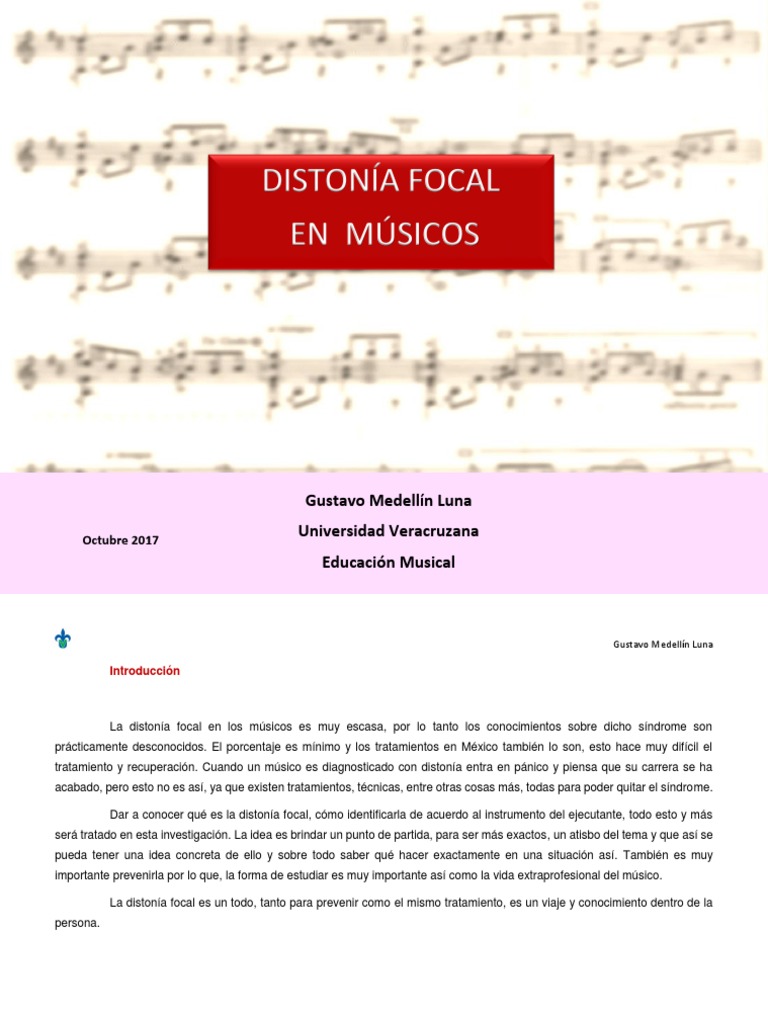 Distonía Focal | PDF | Distonia | Músculo