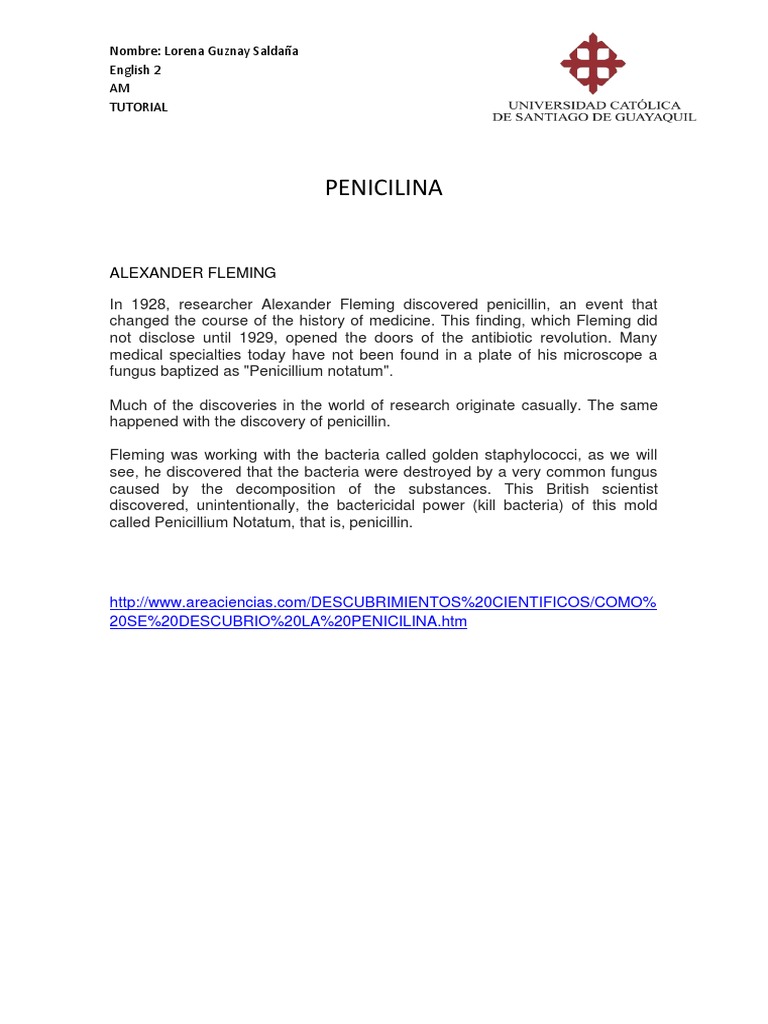 Penicilina: Alexander Fleming | PDF | Penicillin | Antibiotics