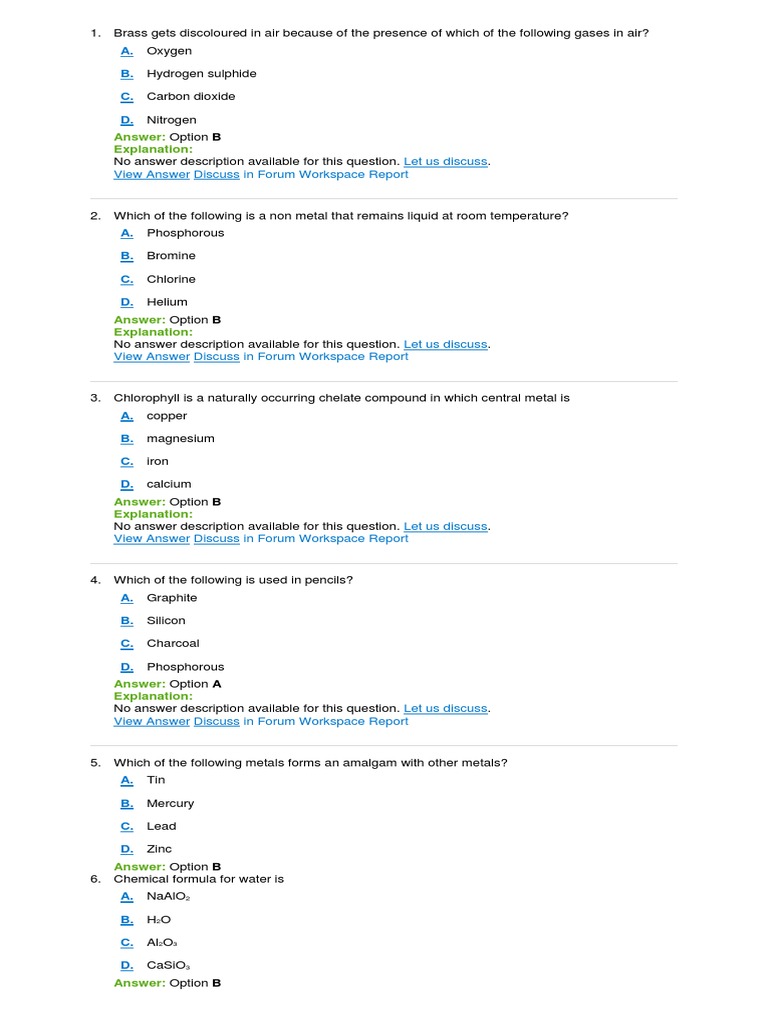 Indiabix Questions | PDF | Sodium Bicarbonate | Atoms