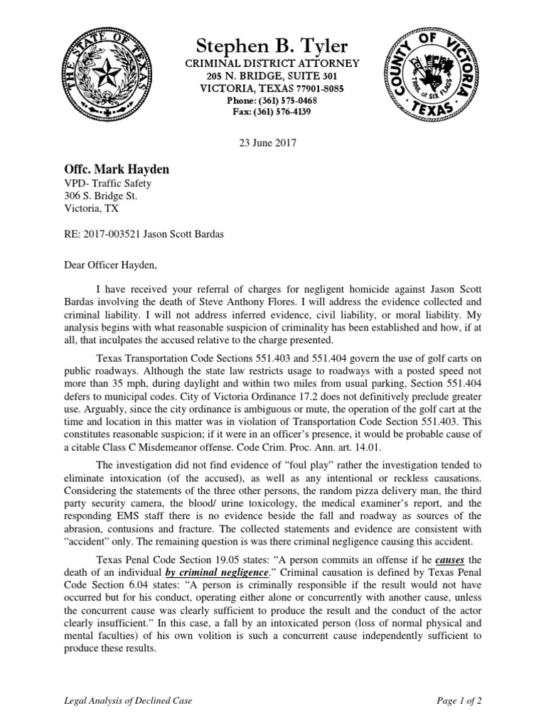 Case Declined Letter | PDF | Negligence | Causation (Law)