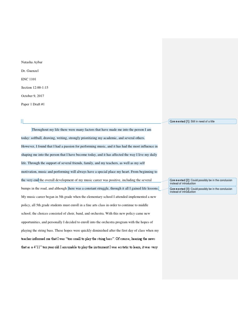 Paper 1 Workshop Draft | PDF | Orchestras | Viola