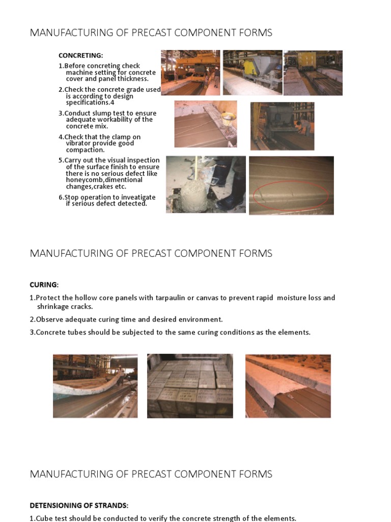 Manufacturing of Precast Component Forms: Concreting | PDF | Precast ...