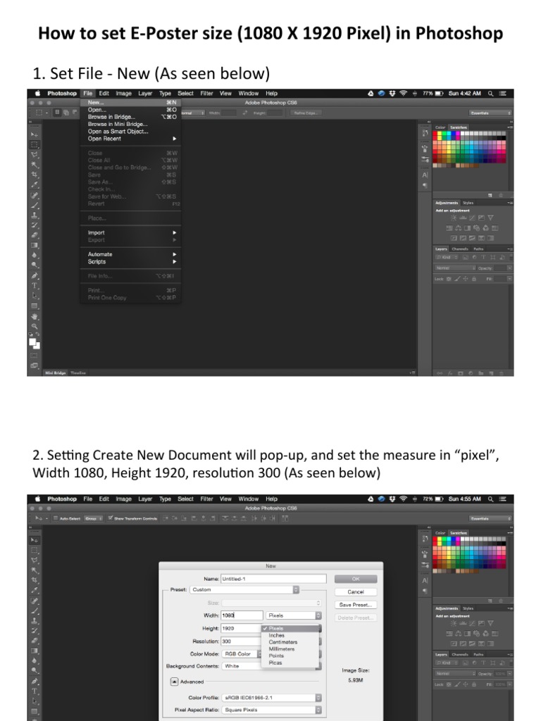 Panduan Setting Size E-Poster On Photoshop | PDF