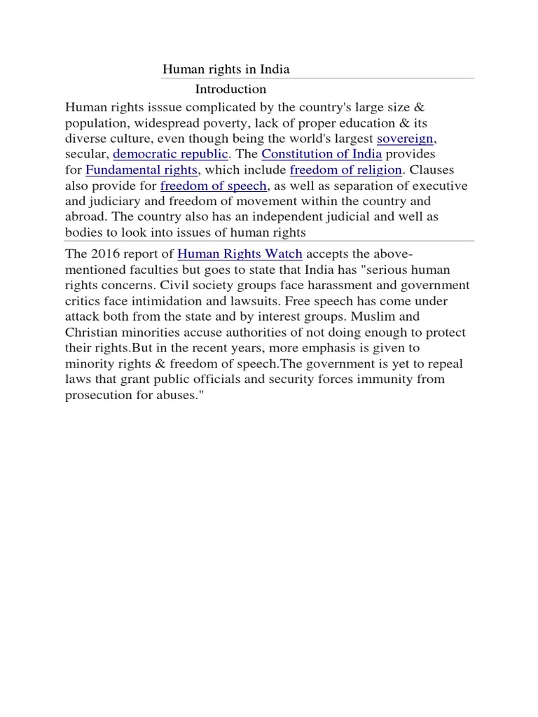 Human Rights in India | PDF | Sharia | Social Institutions