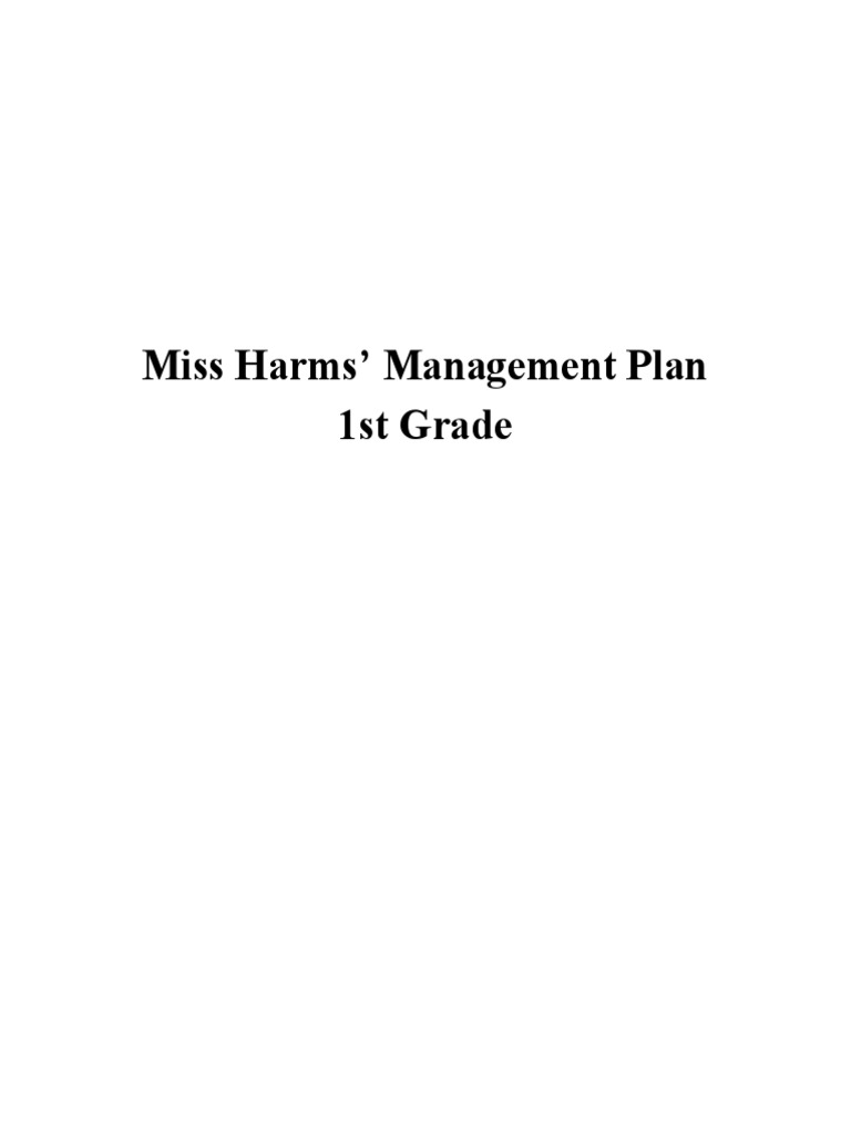 Miss 1st: Harms' Management Plan Grade | PDF | Behavioural Sciences ...