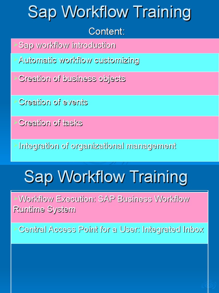 Sap Workflow Training Pdf Method Computer Programming Object Computer Science