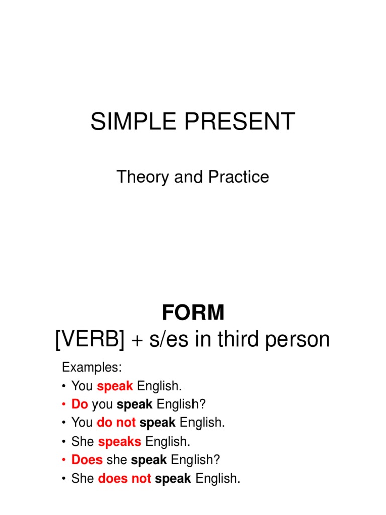 Simple Present: Theory and Practice | PDF | Grammatical Tense | English ...