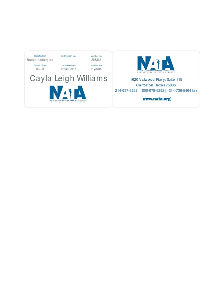 Nata Card | PDF