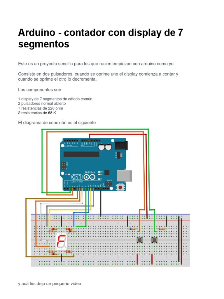 Arduino Contador de 0 a 9 Con Display de 7 Segmentos | Electrónica ...