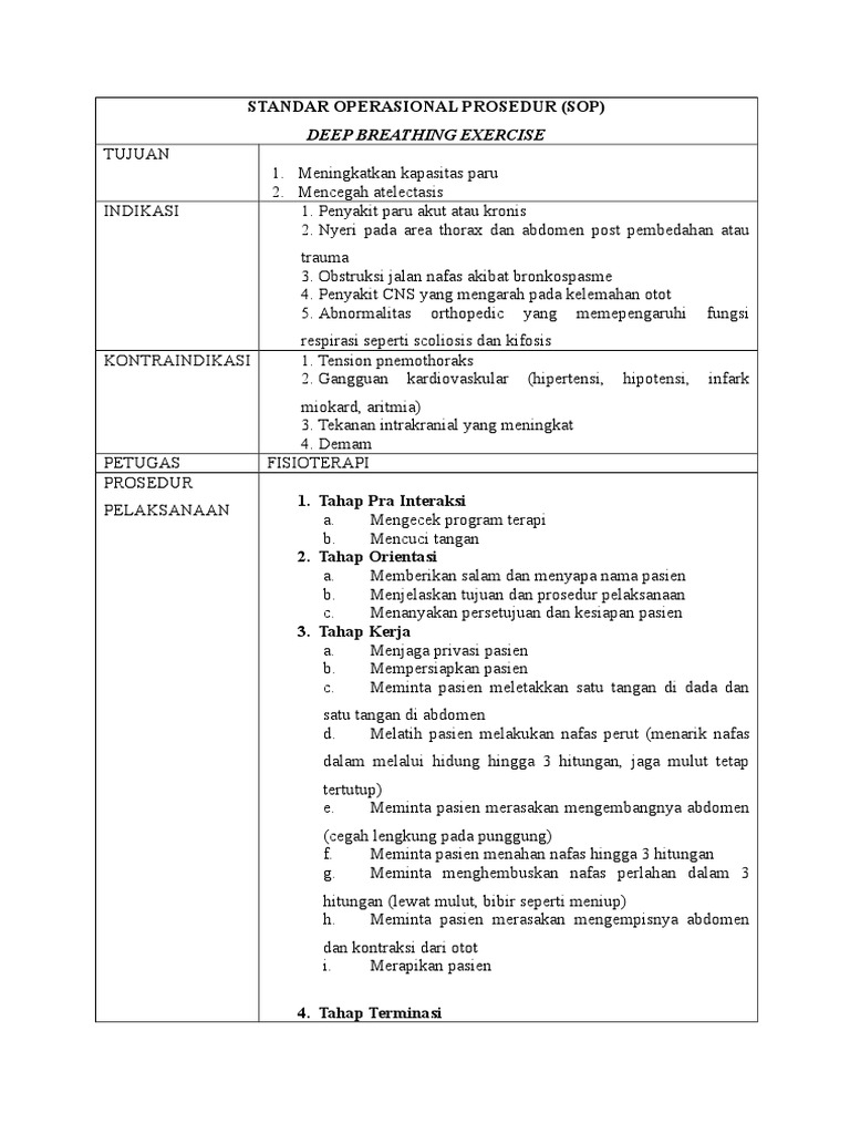 Standar Operasional Prosedur FISIOTERAPI | PDF