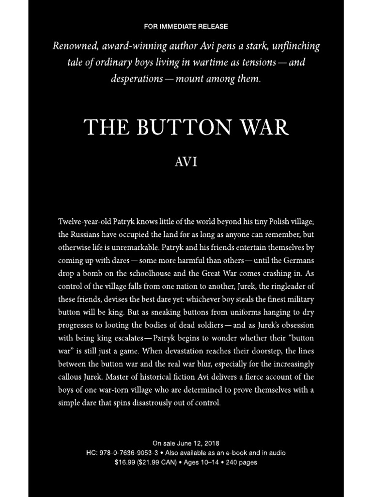The Button War by Avi Author's Note | PDF