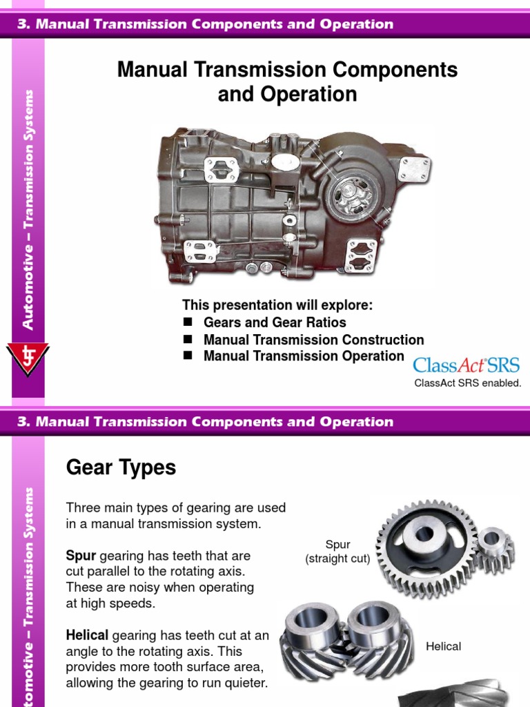 Manual Transmission Components and Operation | PDF | Manual ...