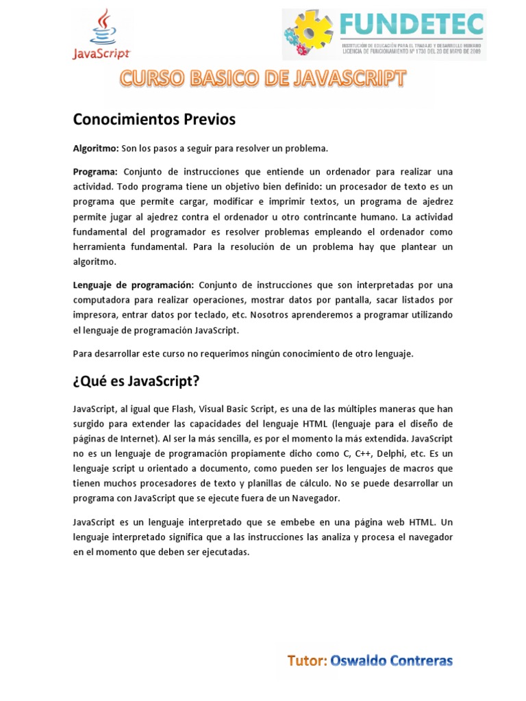 Ejercicios de Algoritmos en JavaScript | PDF | Lenguaje de programación | Script Java