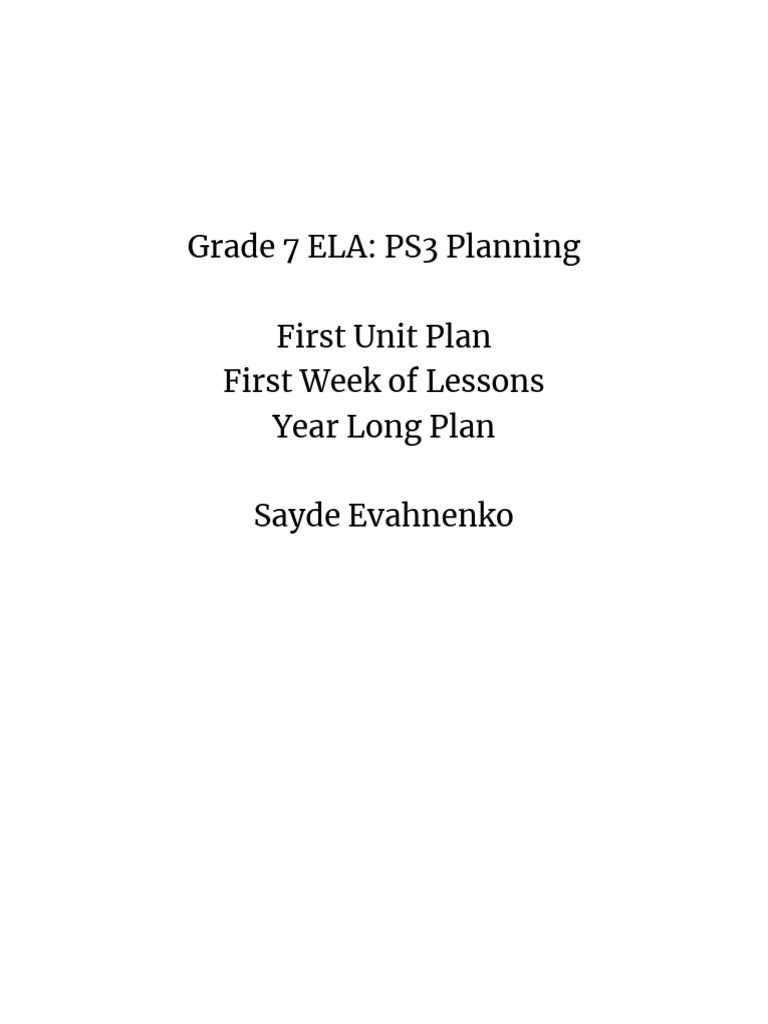 Grade 7 - Short Story Unit | Download Free PDF | Reading Comprehension ...