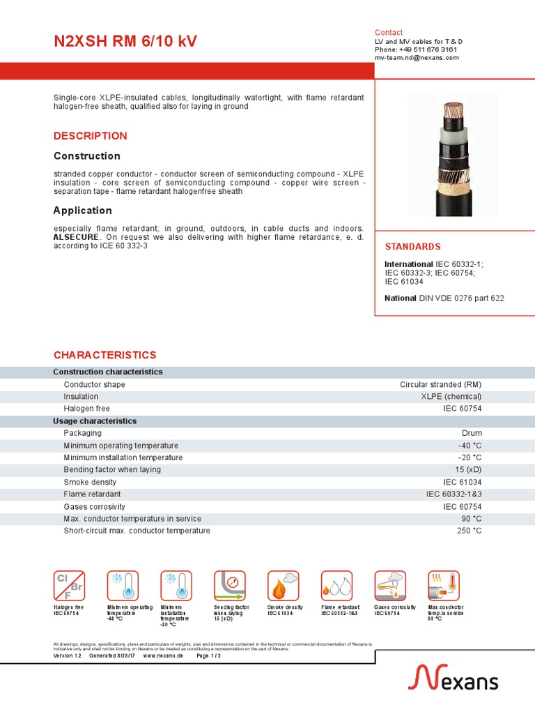 N2XSH RM 6 10 KV | PDF | Electrical Components | Manufactured Goods