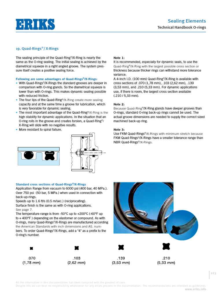 Design Guide - O-Ring, Quad-Ring, ERIKS | PDF | Industrial Processes ...
