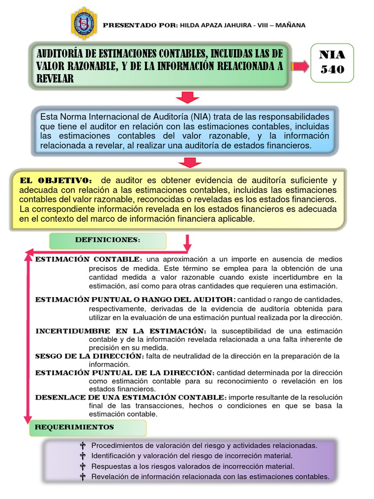 Expocision de NIA 540 | PDF | Auditoría financiera | Contabilidad