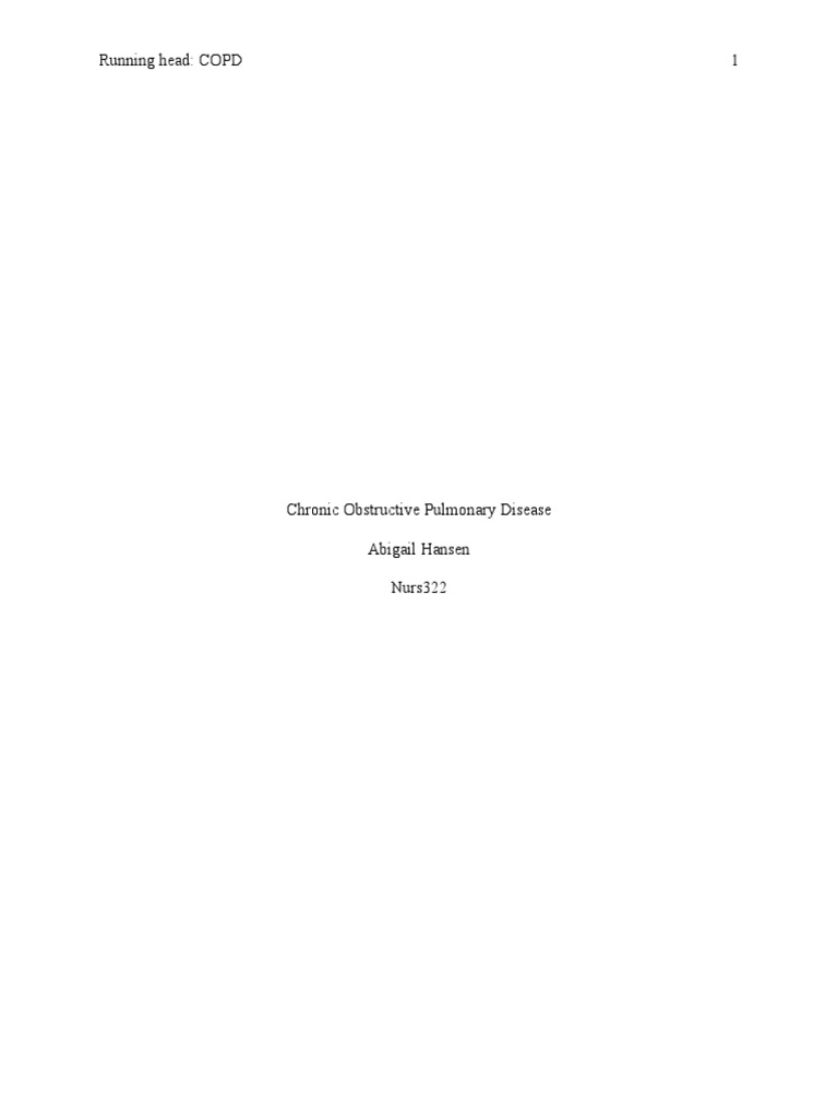 Teaching Plan - Copd | PDF | Chronic Obstructive Pulmonary Disease ...