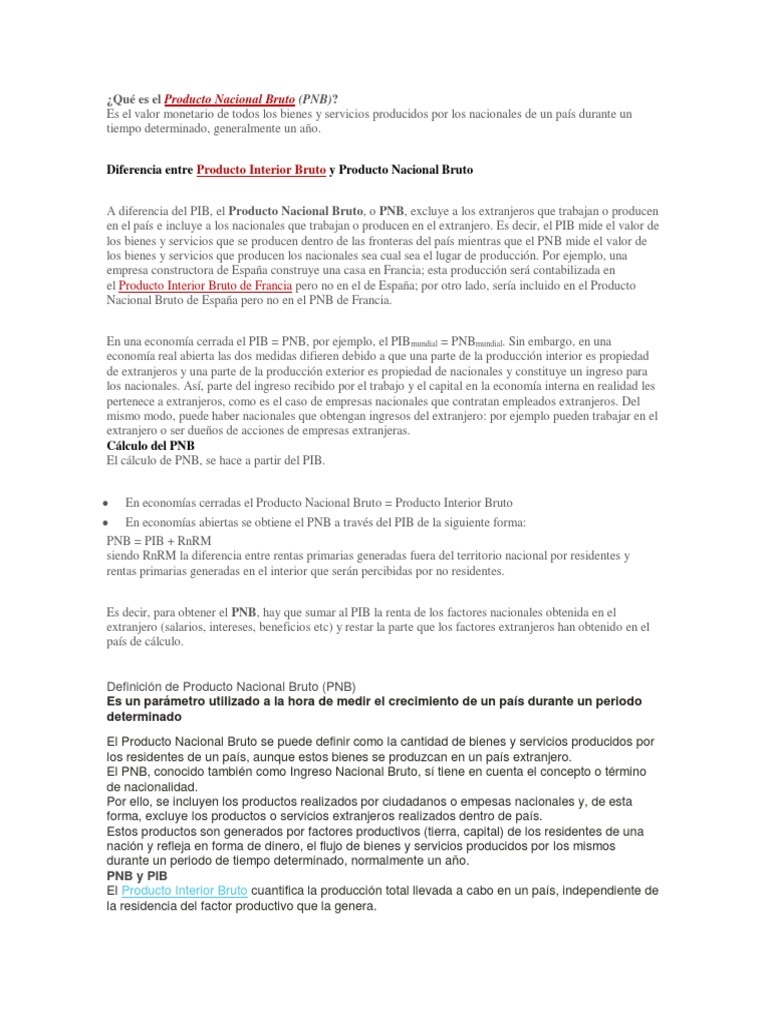 Qué Es El PNB | Descargar gratis PDF | Producto nacional bruto ...
