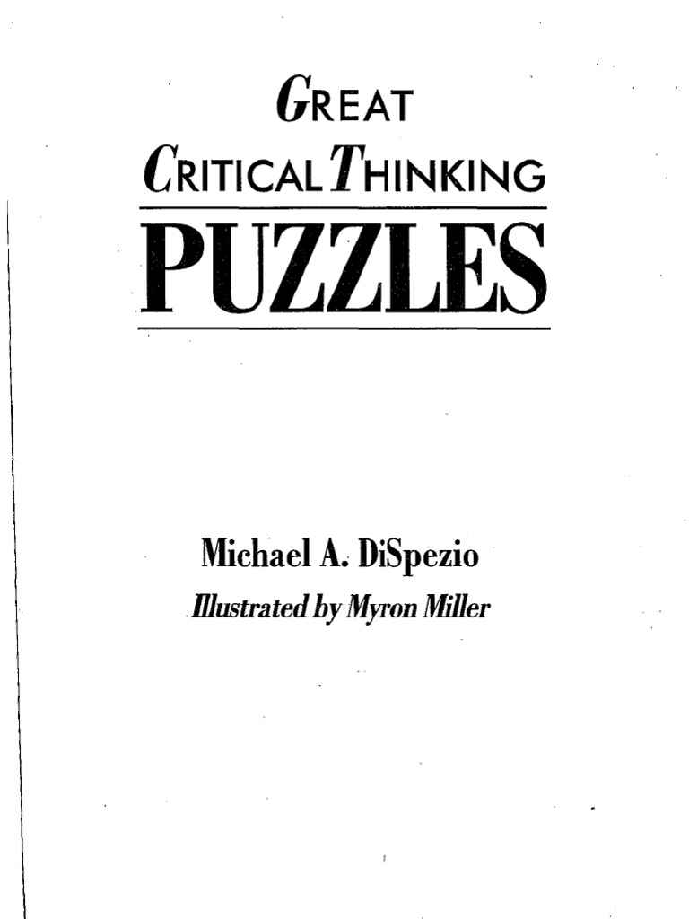 Great Critical Thinking Puzzles | PDF | Rotation | Tide