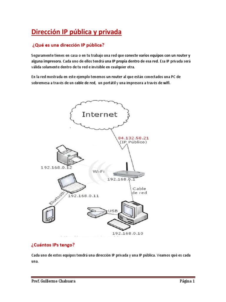 4-Dirección IP Pública y Privada | Descargar gratis PDF | Dirección IP | Enrutador (Computación)